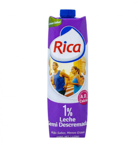 Leche Rica Semidescremada 1 L | Todo Fresco RD